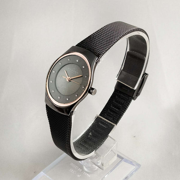 Skagen Women's Watch, Dark Gray Dial and Mesh Strap, Rose Gold Tone Ac - I Like Mikes Mid ...