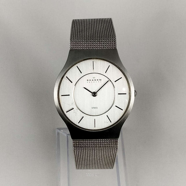 Skagen Oversized Unisex Watch, Dash Hour Markers, Mesh Strap - I Like Mikes Mid Century Modern