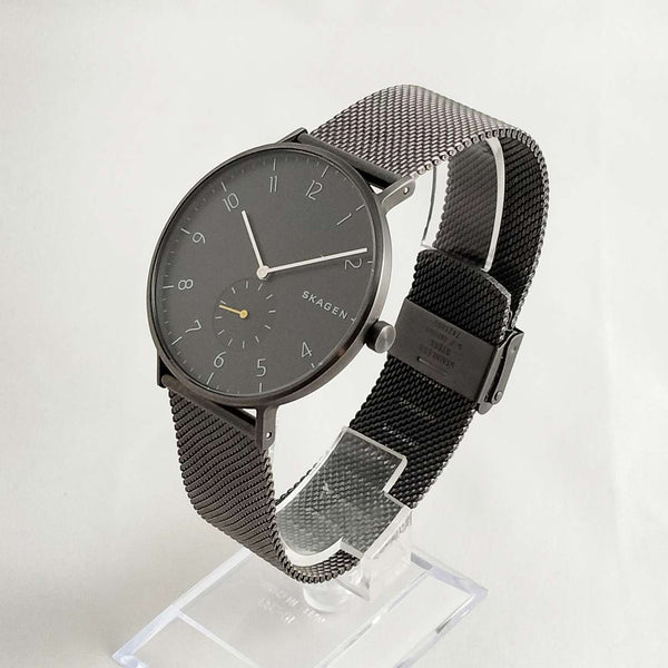 Skagen Oversized Men's Watch, Black Dial, Mesh Strap - I Like Mikes Mid Century Modern
