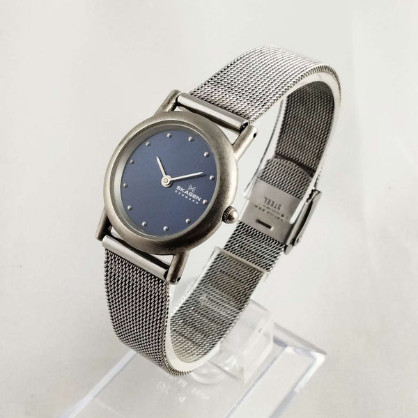Skagen Unisex Watch, Navy Dial, Mesh Strap - I Like Mikes Mid Century Modern