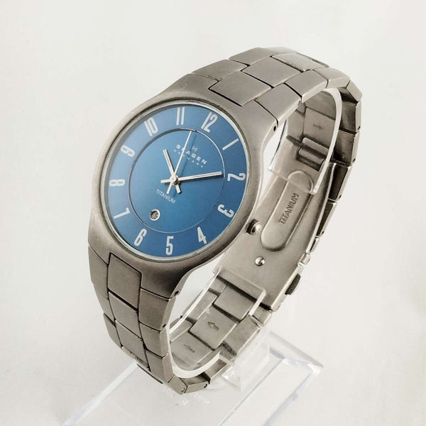Skagen Oversized Men's Watch, Blue Dial, Bracelet Strap - I Like Mikes Mid Century Modern