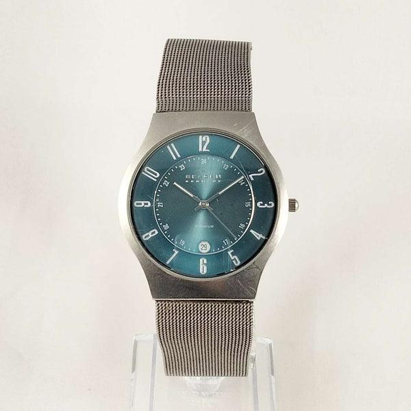 Skagen Men's Oversized Watch, Blue Dial, Mesh Strap - I Like Mikes Mid Century Modern