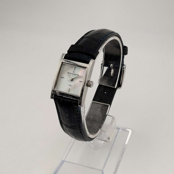 Skagen Unisex Silver Tone Watch, Square Mother of Pearl Dial, Genuine - I Like Mikes Mid Century ...