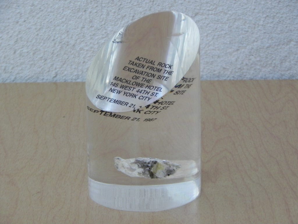 Rock from Macklowe Hotel Dig Site, 1980s NYC - I Like Mikes Mid Century ...