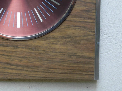 Large Mid-Century Modern Wooden Wall Clock with Chrome by Sunbeam - I ...