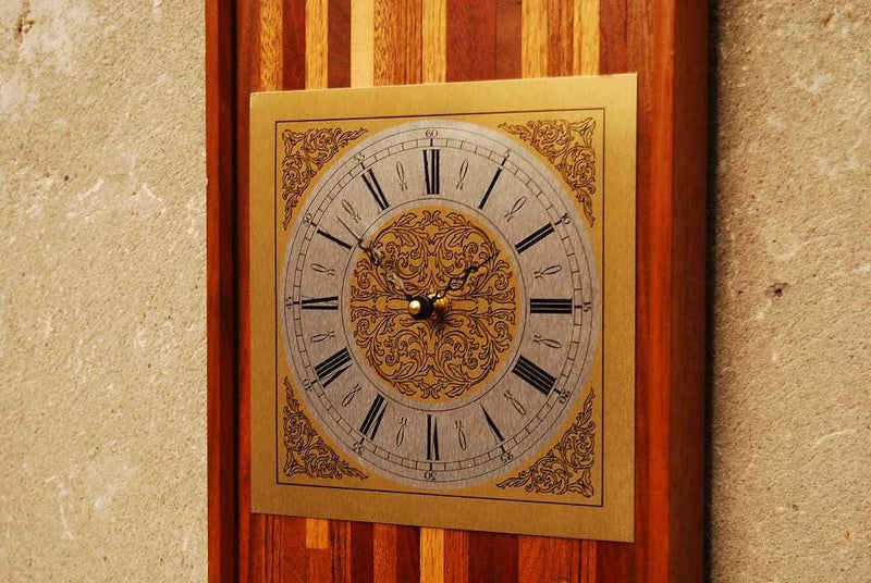 Wood Rectangular Butcher Block Wall Clock - I Like Mikes Mid Century Modern