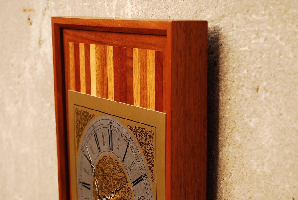 Wood Rectangular Butcher Block Wall Clock - I Like Mikes Mid Century Modern