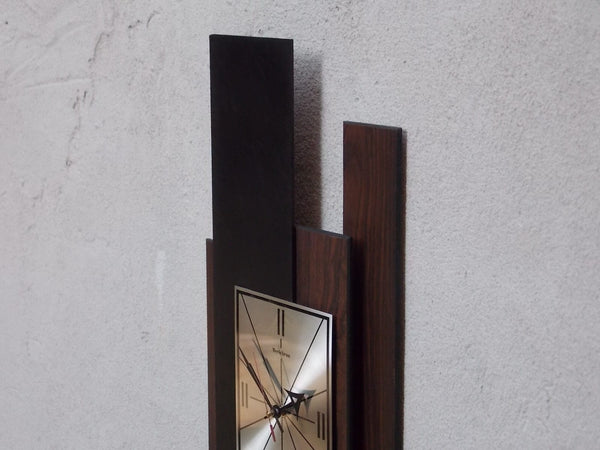 Mid Century Modern Wood and Black Wall Clock by Verichone - I Like ...