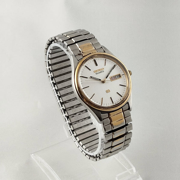 Seiko Men's Oversized Watch, White Dial, Date Window, Stretch Strap - I ...