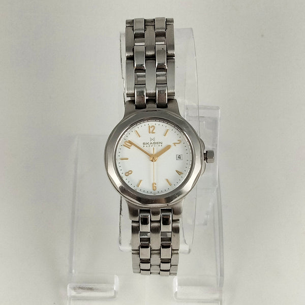 Skagen Unisex Stainless Steel Watch, Gold Tone Hands and Hour Markers, - I Like Mikes Mid ...