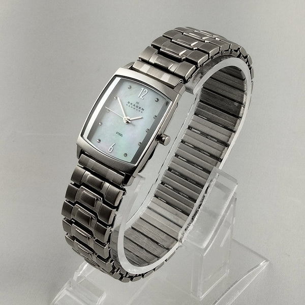 Skagen Women's Stainless Steel Watch, Mother of Pearl Dial, Jewel Hour - I Like Mikes Mid ...